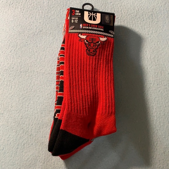 NBA | Underwear & Socks | Nba Chicago Bulls 3pair Crew Socks Shoe Size ...